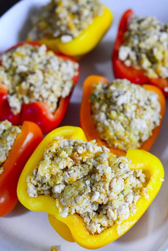 4 Ingredient Savory Chicken Stuffed Peppers - EazyGrub